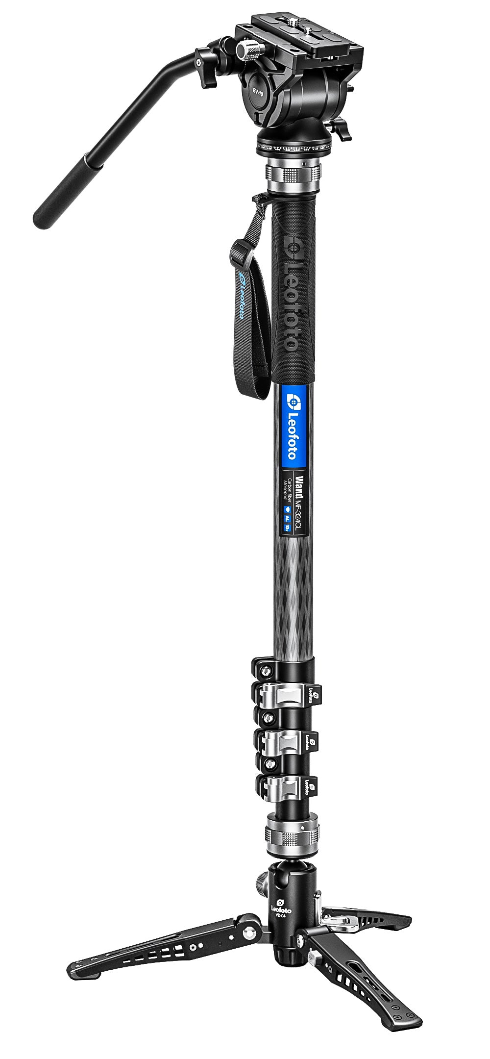 Leofoto MF-324CL(Long) + VD-04 + BV-10 Upgraded Video Monopod System w