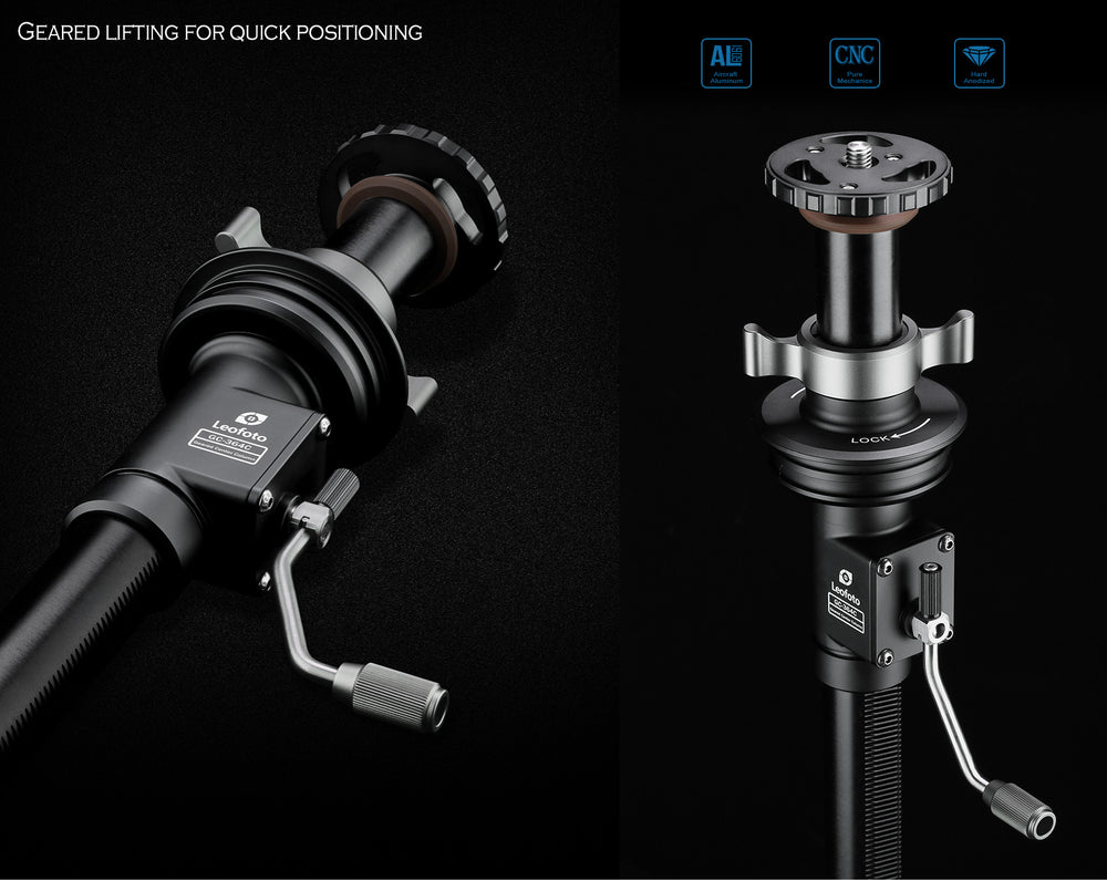 Leofoto GC-364C/ GC-404C Geared Center Column for 75mm/100mm Bowl Trip