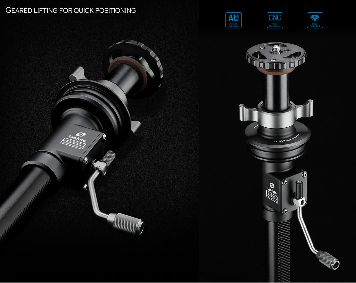 Leofoto GC-364C/ GC-404C Geared Center Column for 75mm/100mm Bowl Trip