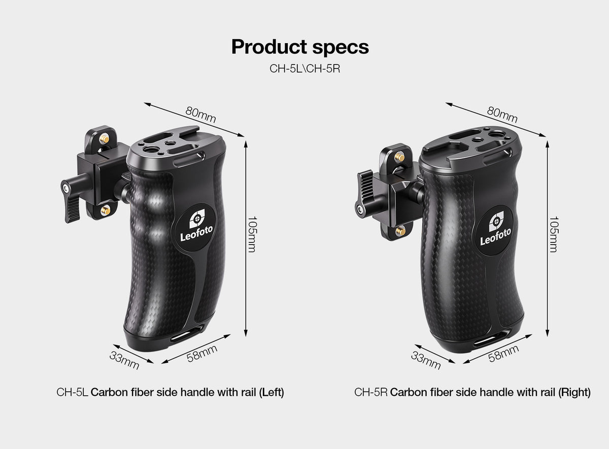Leofoto CH-5 (Right or Left) Rotating Carbon Fiber Side Handle